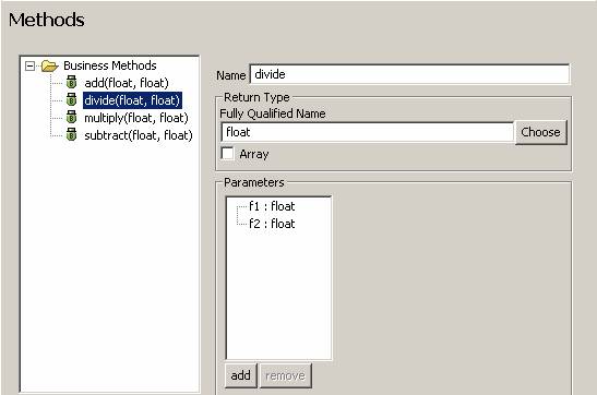 Developing the Calculator Session Bean (SAP Library - Using Java)