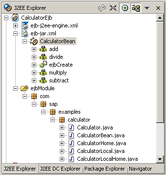 Developing the Calculator Session Bean (SAP Library - Using Java)